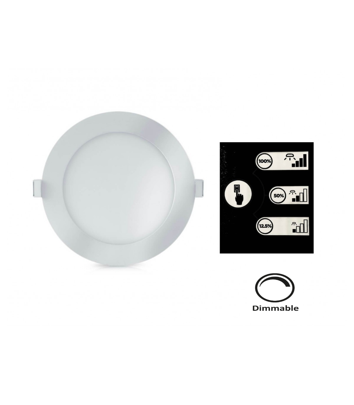 Downlight LED LUXEN ROND 12w Blanc 6500k 3modes d eclairage 140mm O